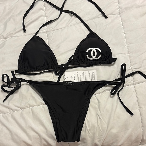 CHANEL | Swim | Black Bikini Set | Poshmark